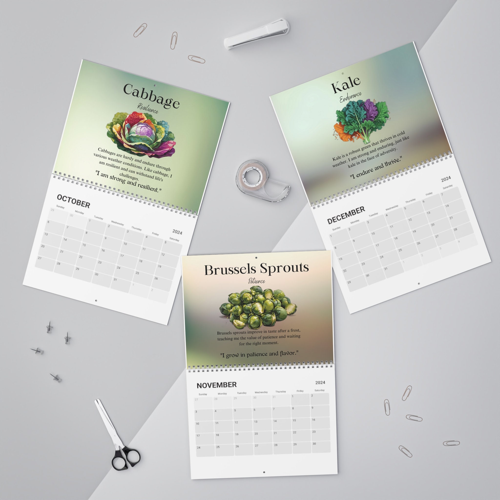 Affirmations 2024 Wall Calendar, Motivational Calendar, Monthly ...