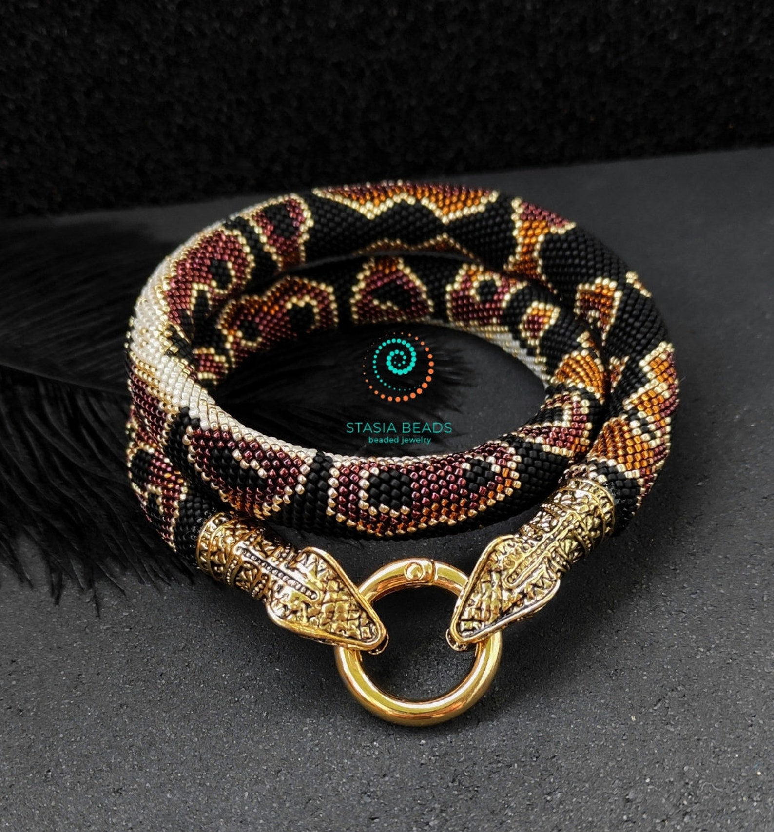 Ball Python Necklace, Snake Lower Gift, Beaded Snake Choker - Etsy