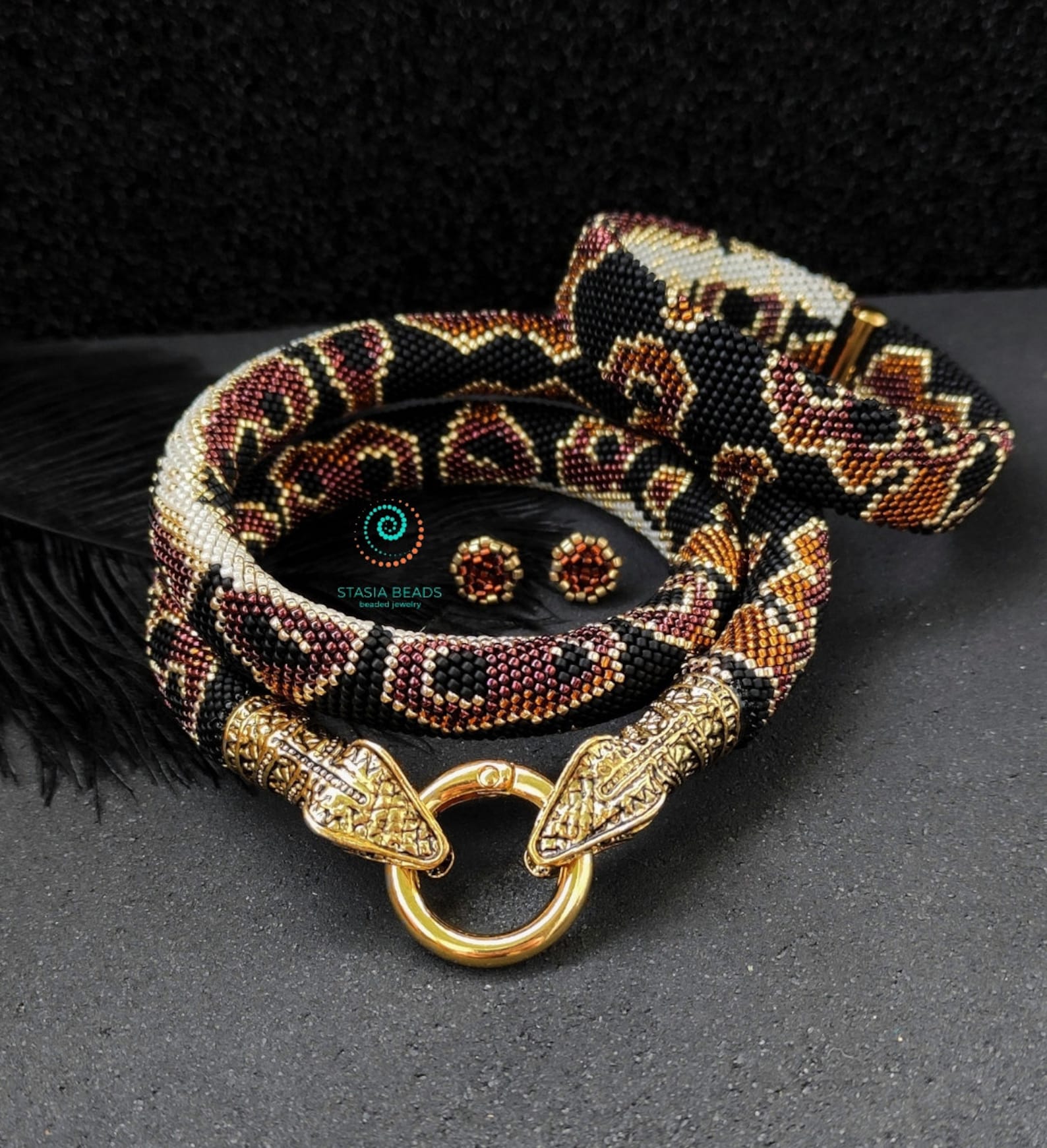 Ball Python Necklace, Snake Lower Gift, Beaded Snake Choker - Etsy