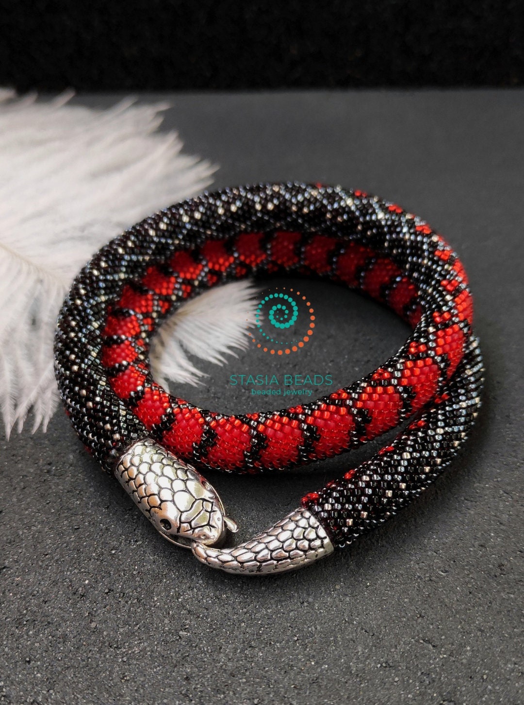 Red-bellied Black Snake Necklace Red Belly Snake Necklace Black ...