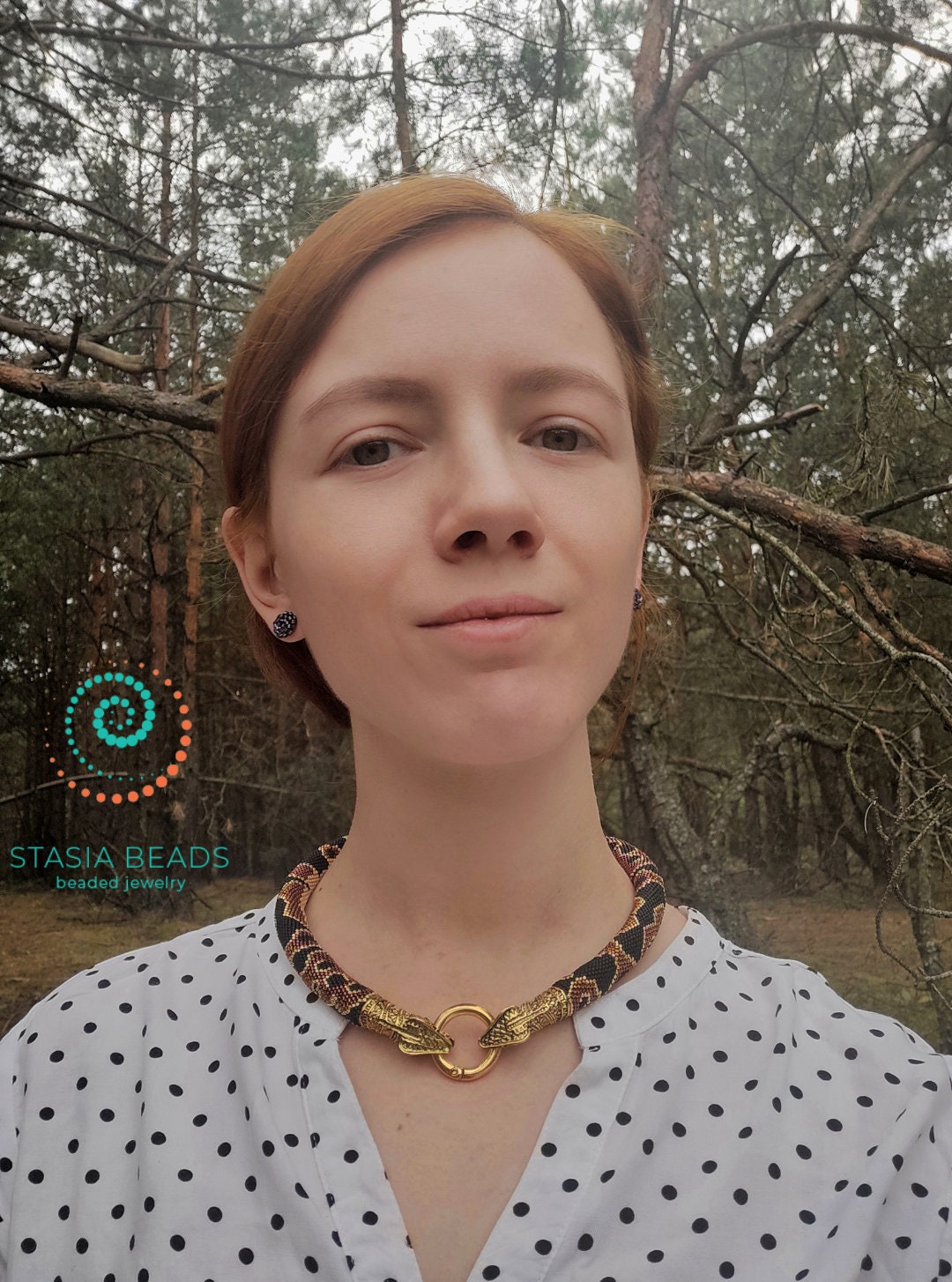 Ball Python Necklace Brown Snake Necklace Bead Snake Necklace - Etsy UK