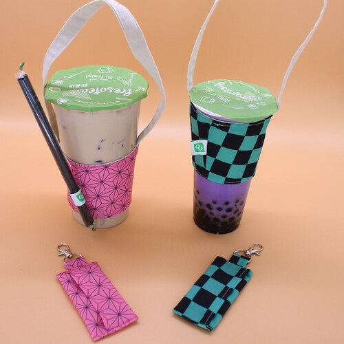 Bubble Tea Boba Carrier Holder Foldable With Handle and Straw - Etsy