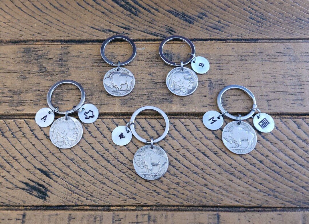 Full-year Buffalo Nickel Keychain, Indian Head Nickel Keychain ...