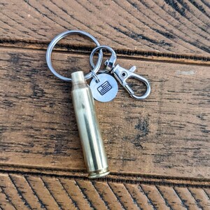 AR 15 Rifle Spent Shell Keychain, Ammo Key Ring, US Flag Bullet ...