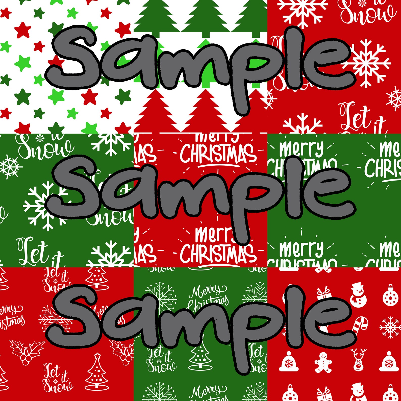 Christmas 50 Pattern Digital Paper Pack Bundle Digital Scrapbook Paper ...
