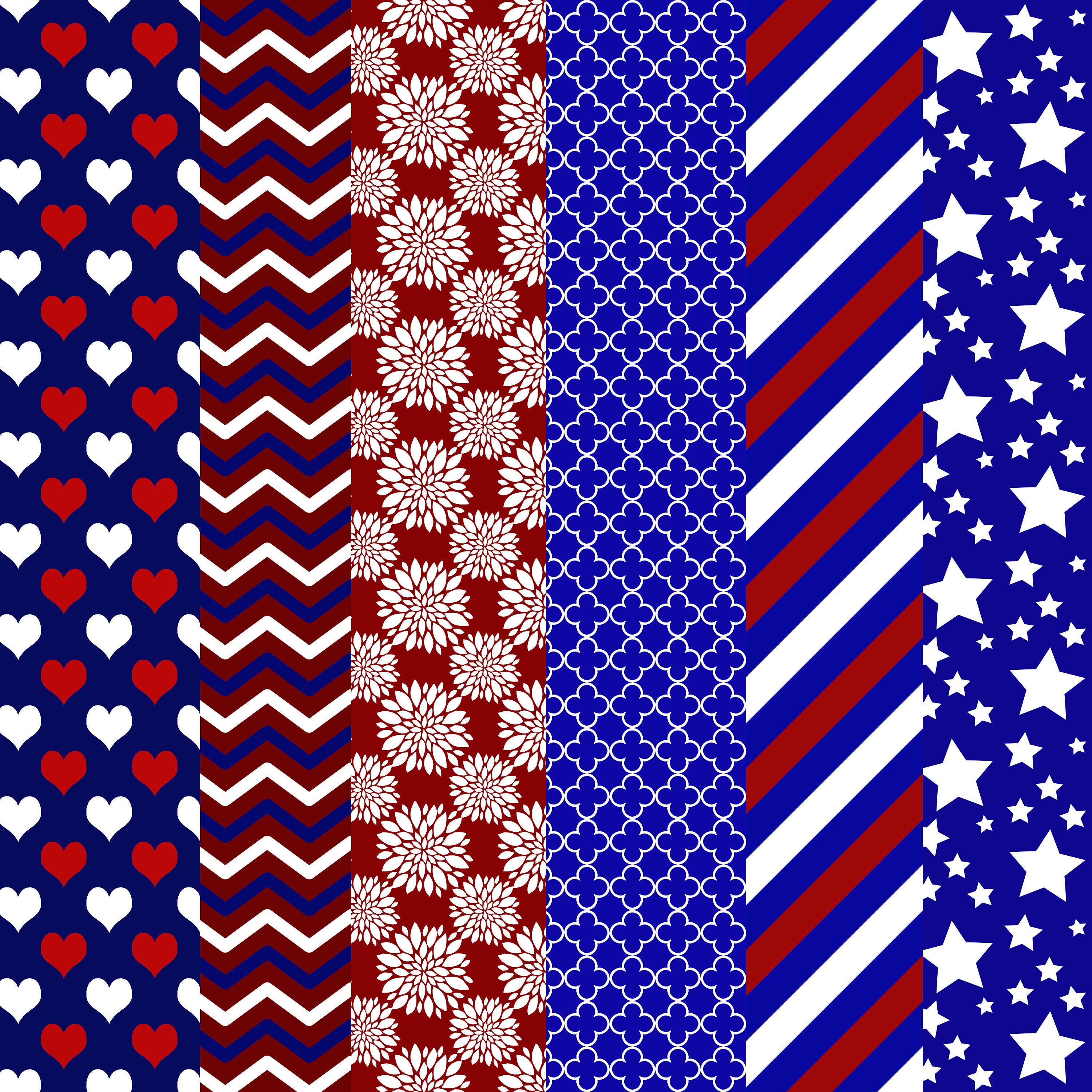 Patriotic Digital Paper Fourth of July Scrapbook Printable Paper - Etsy