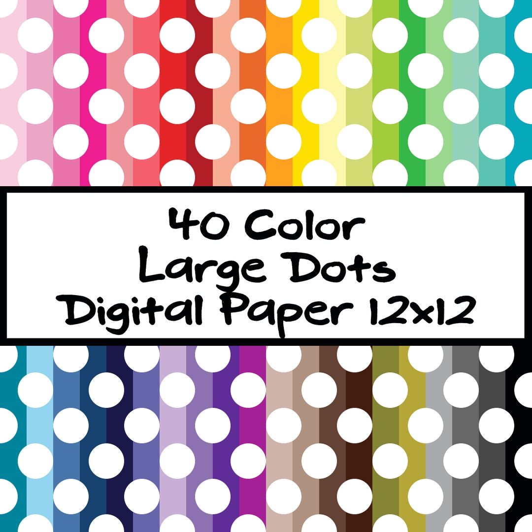 Dots Digital Paper Pack Bundle Digital Scrapbook Paper Commercial Use ...