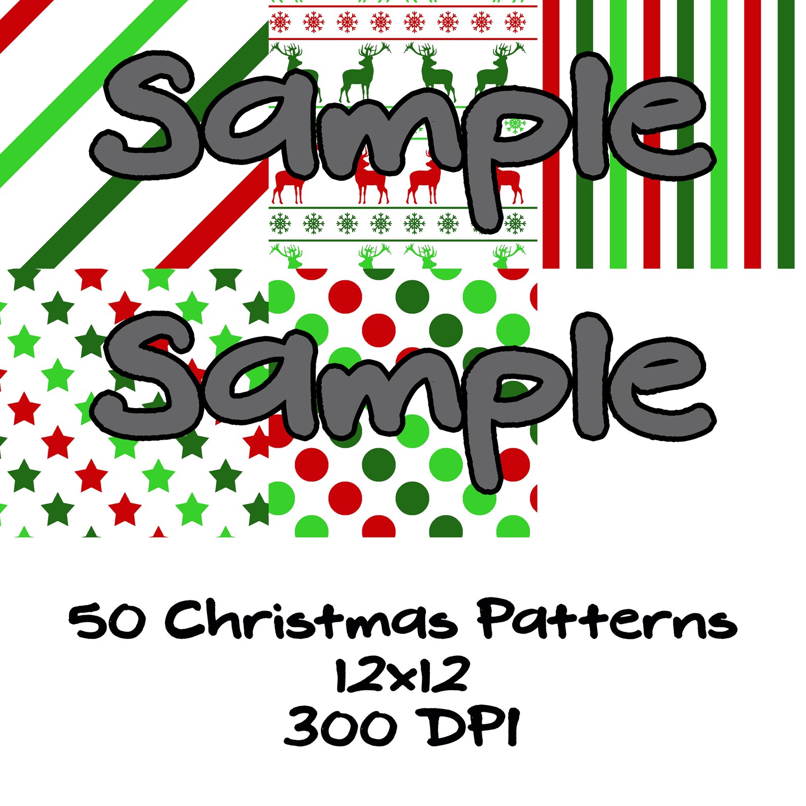 Christmas 50 Pattern Digital Paper Pack Bundle Digital Scrapbook Paper ...