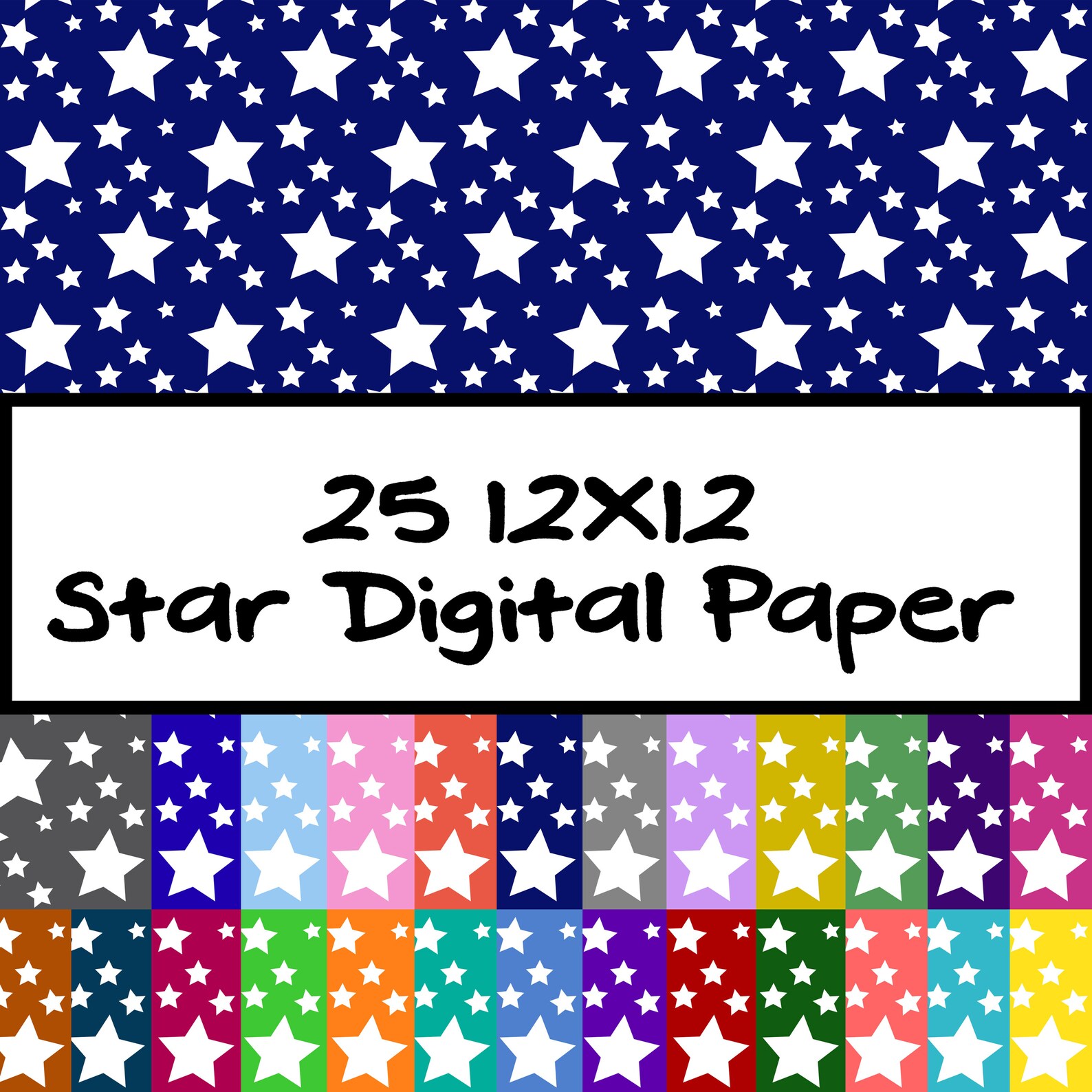 Star Digital Paper Printable Scrapbook Paper - Etsy