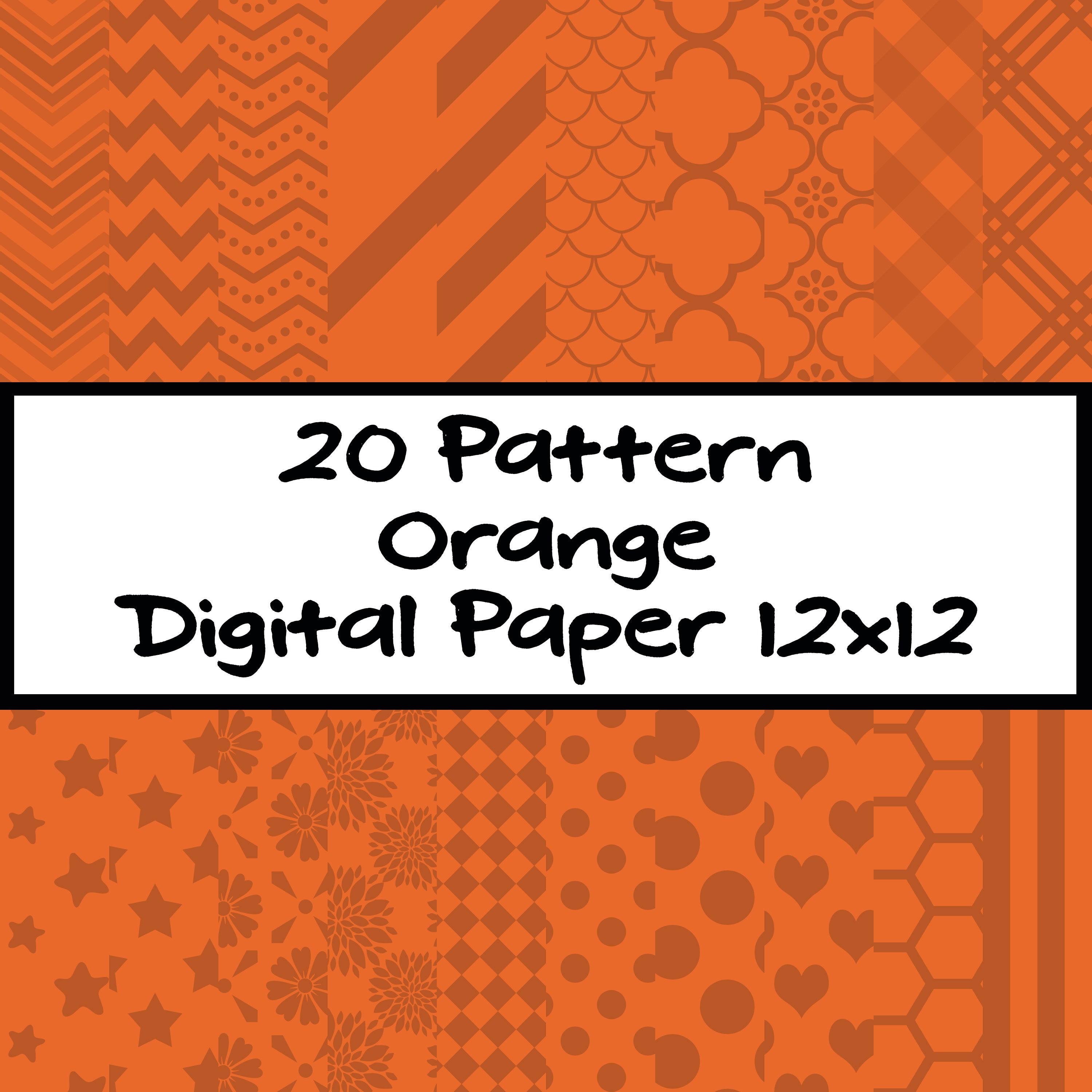 Orange 20 Pattern Digital Paper Pack Bundle Digital Scrapbook Paper ...