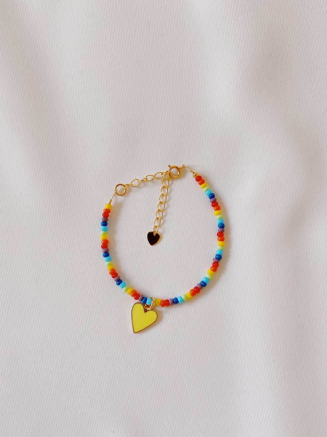 Rainbow Charm Bracelet / Beaded Rainbow Bracelet / Pride Jewelry ...