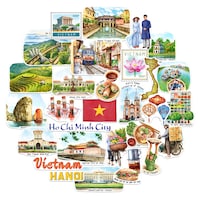 Vietnam Sticker Sheet: Traditional Food and Culture - Cute Vinyl - Etsy