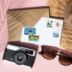 Navy Peony Caribbean Paradise Travel Stickers (31pcs) - Waterproof ...