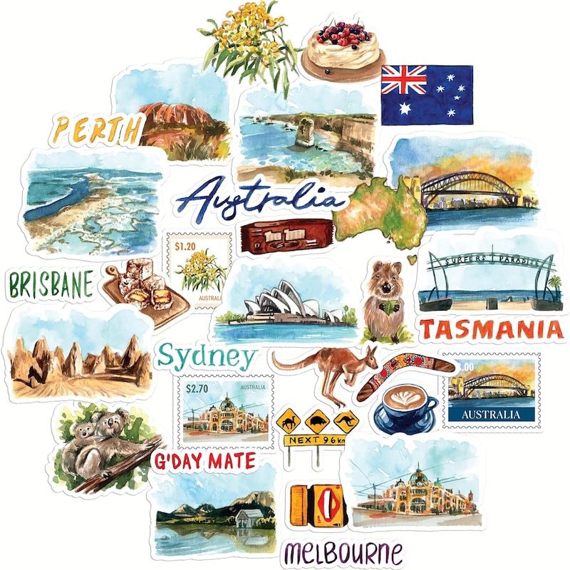 Australian Map Stickers - Etsy