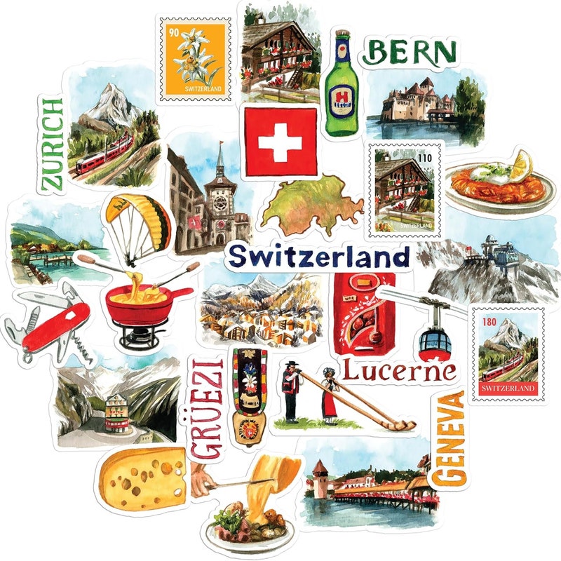 Switzerland Mini Sticker - Etsy UK