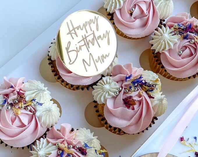 Engraved Acrylic Cupcake Disk - Etsy