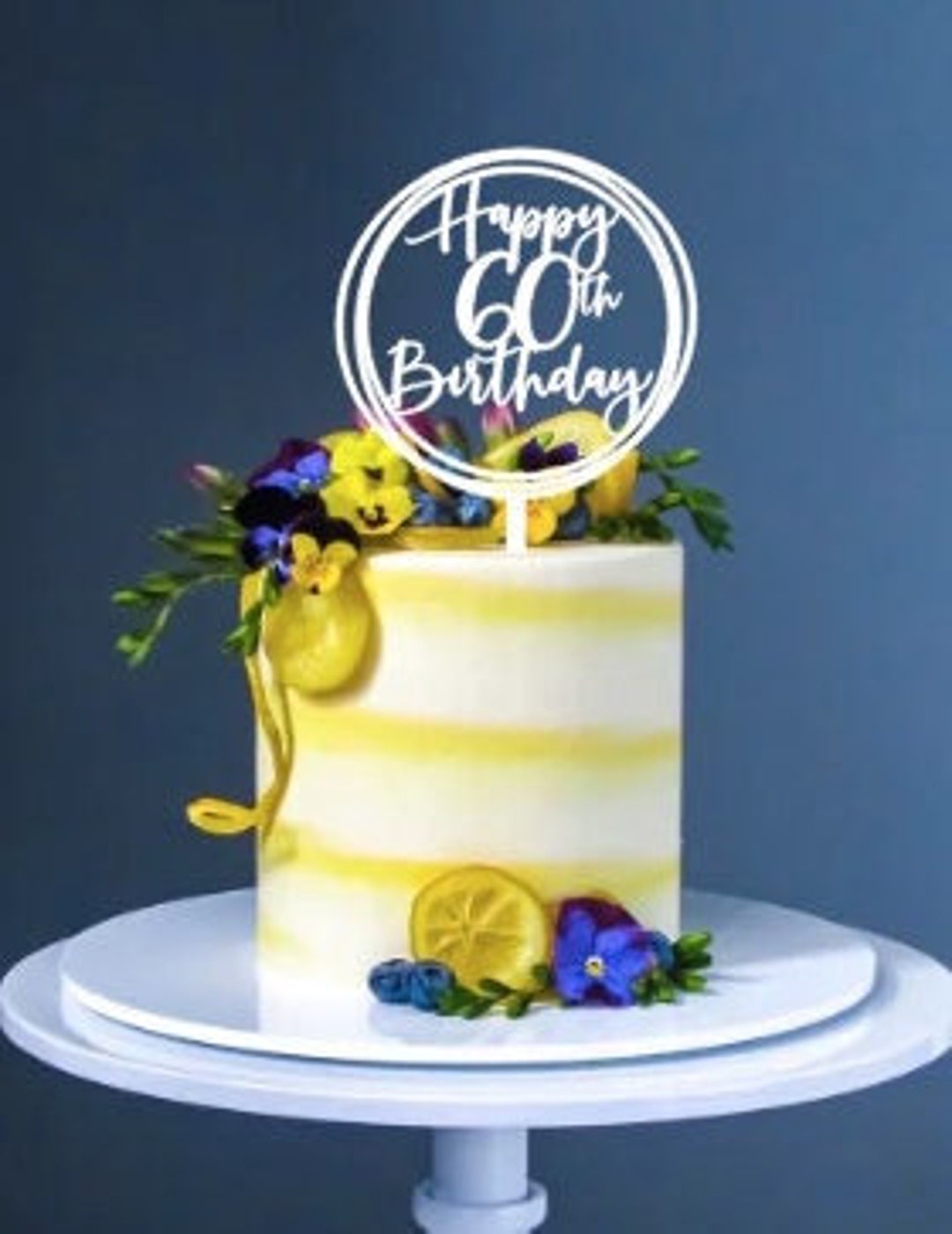 Circle Frame Any Wording Card Cake Topper - Etsy