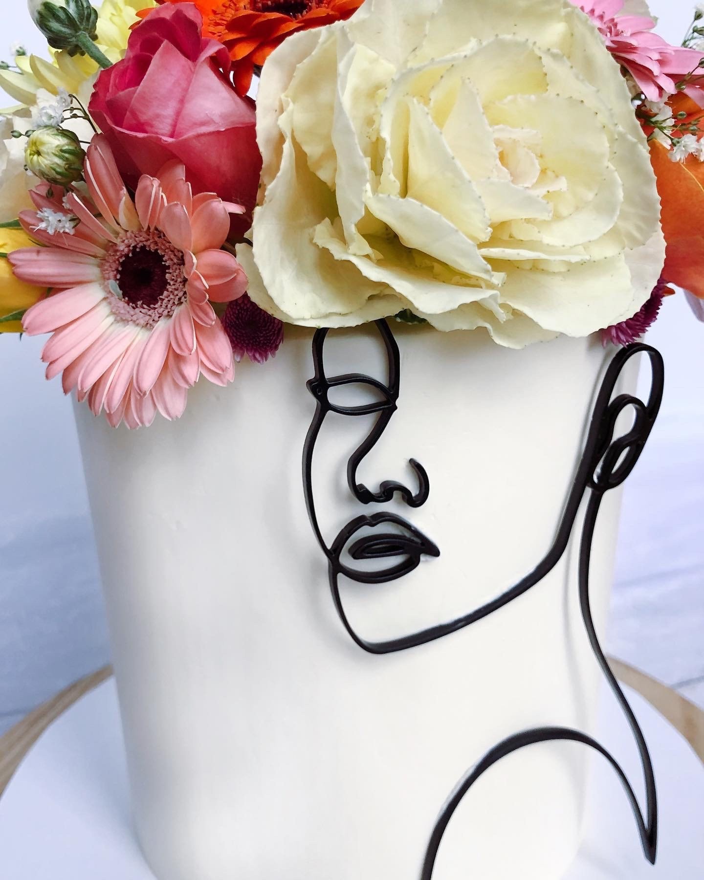 Lady Face Silhouette Cake Topper Acrylic | Etsy