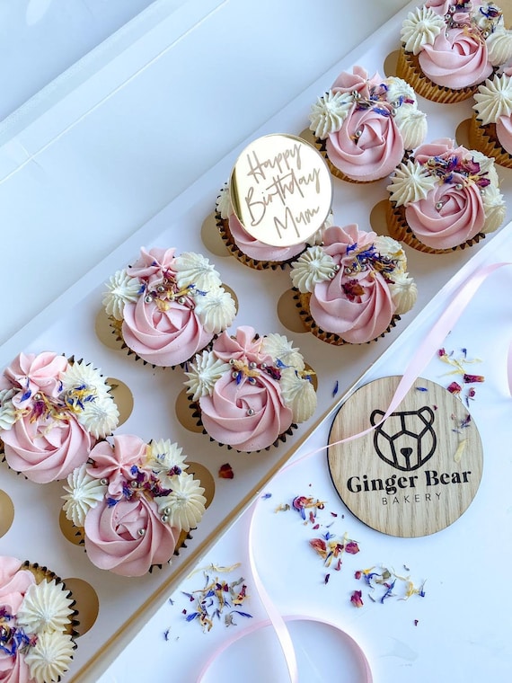 Engraved Acrylic Cupcake Disk | Etsy