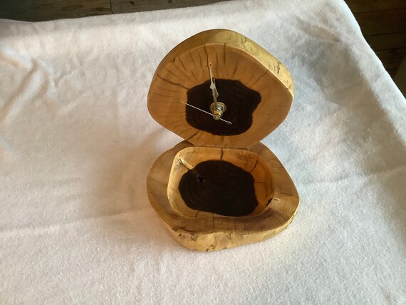 Texas Ebony Wood Desk Clock/tray - Etsy
