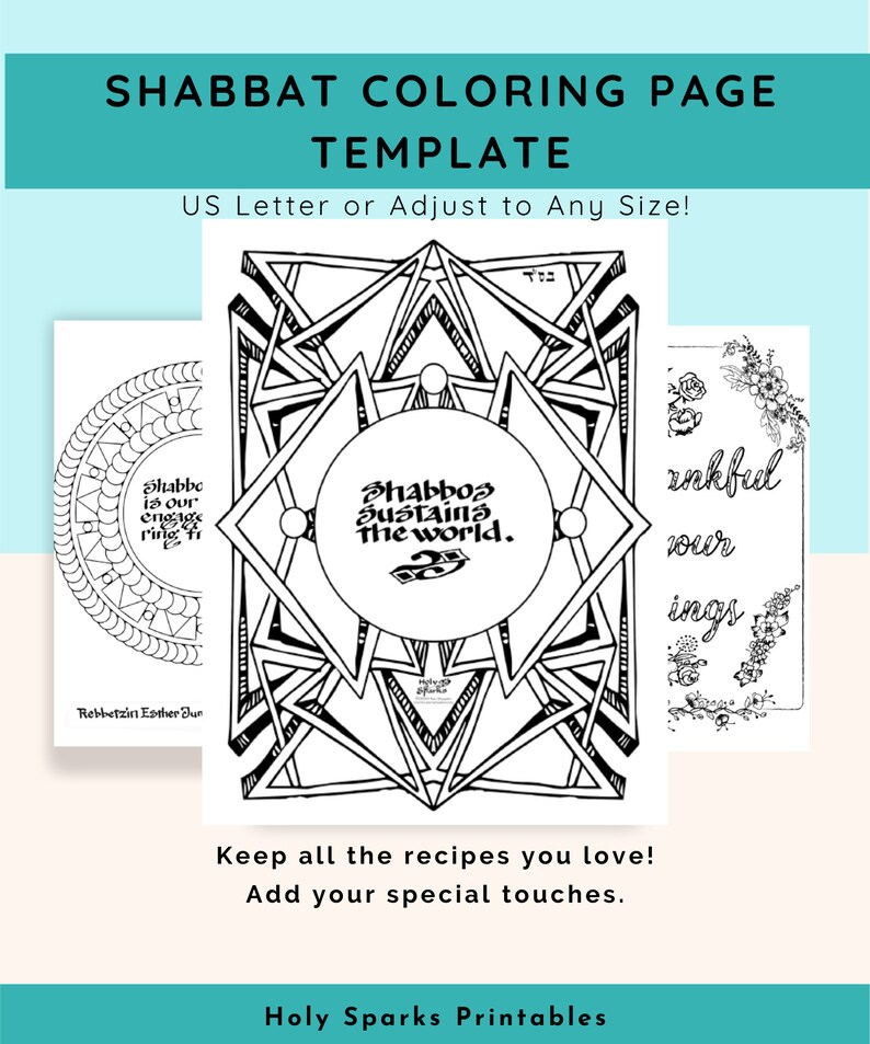 Shabbat Coloring Page Template Printable - Etsy
