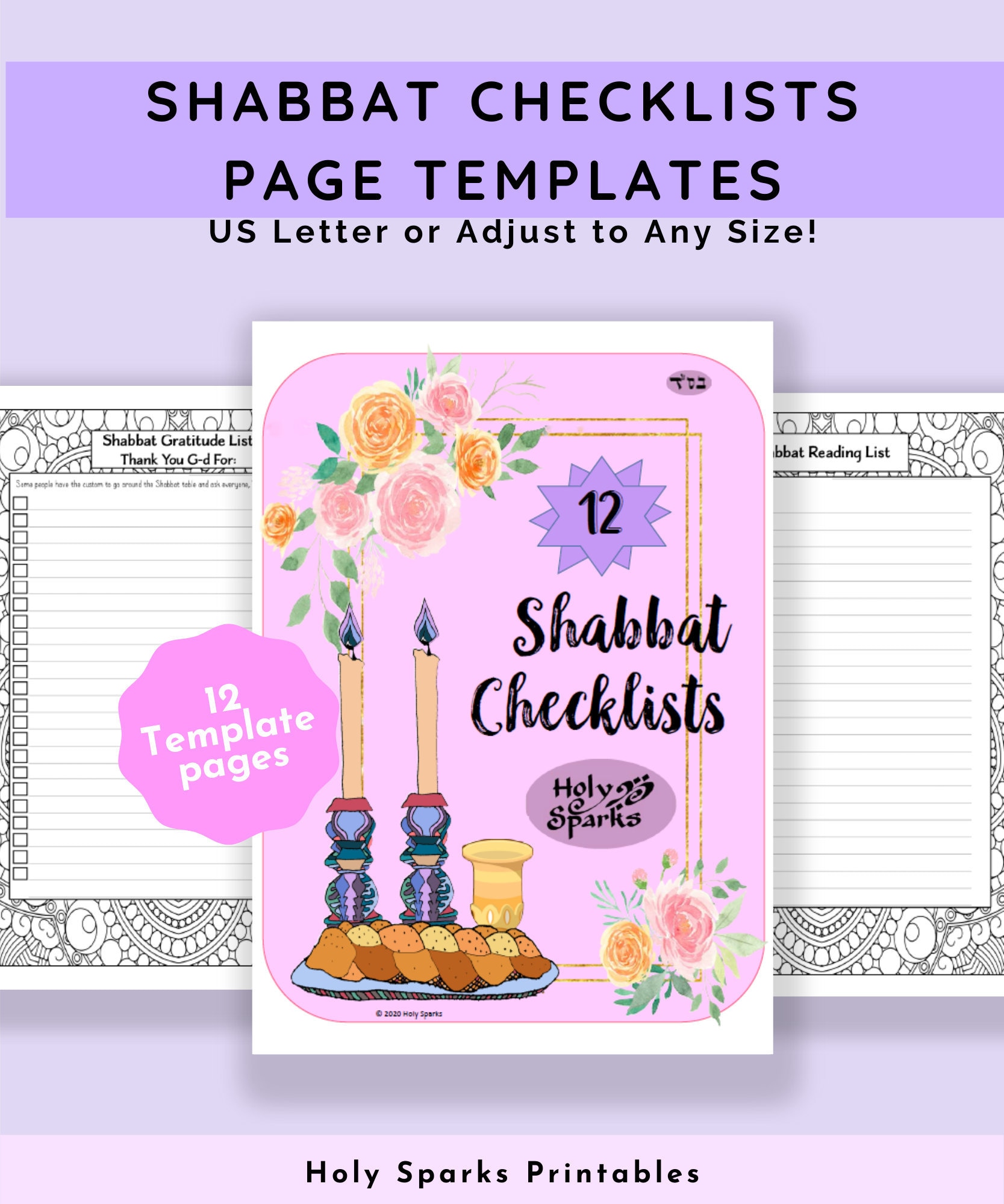 Shabbat Checklists Page Template Printable - Etsy