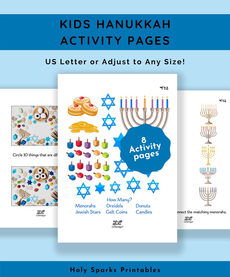 Hanukkah Kids Activity Page Printable - Etsy
