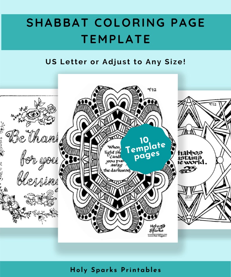 Shabbat Coloring Page Template Printable - Etsy