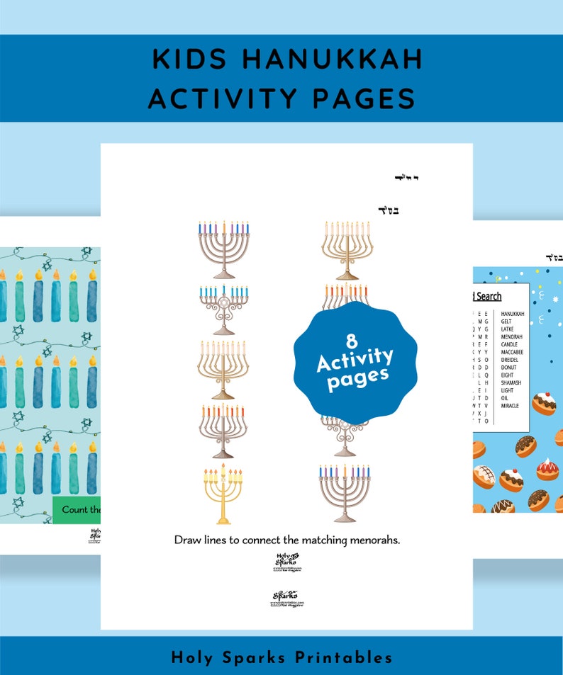 Hanukkah Kids Activity Page Printable - Etsy