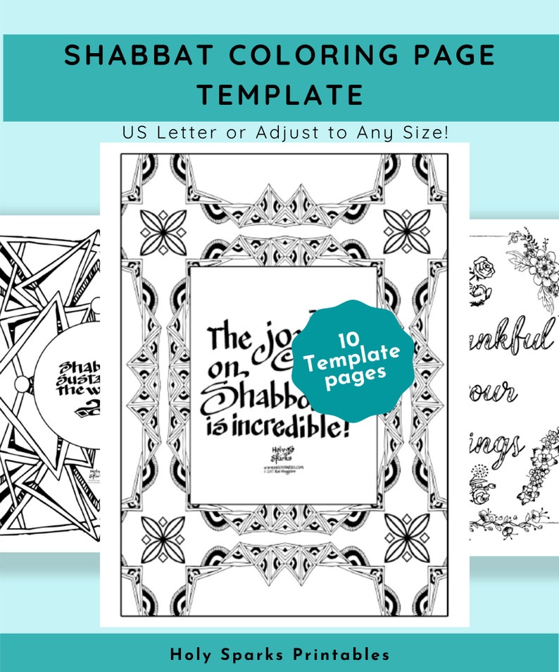 Shabbat Coloring Page Template Printable - Etsy