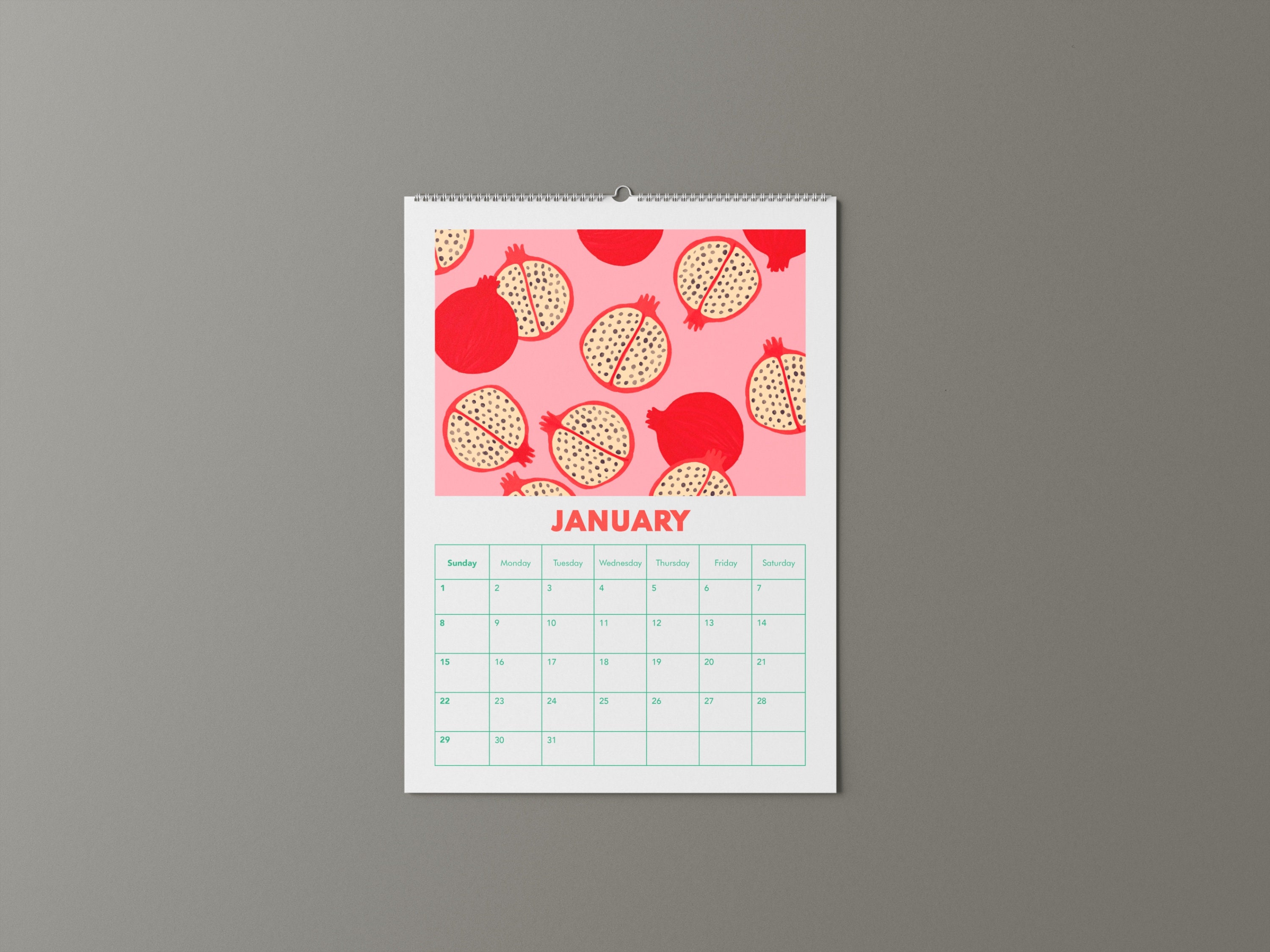 Wall Calendar 2023, Birthday Calendar 2023, Seasonal Fruits and ...