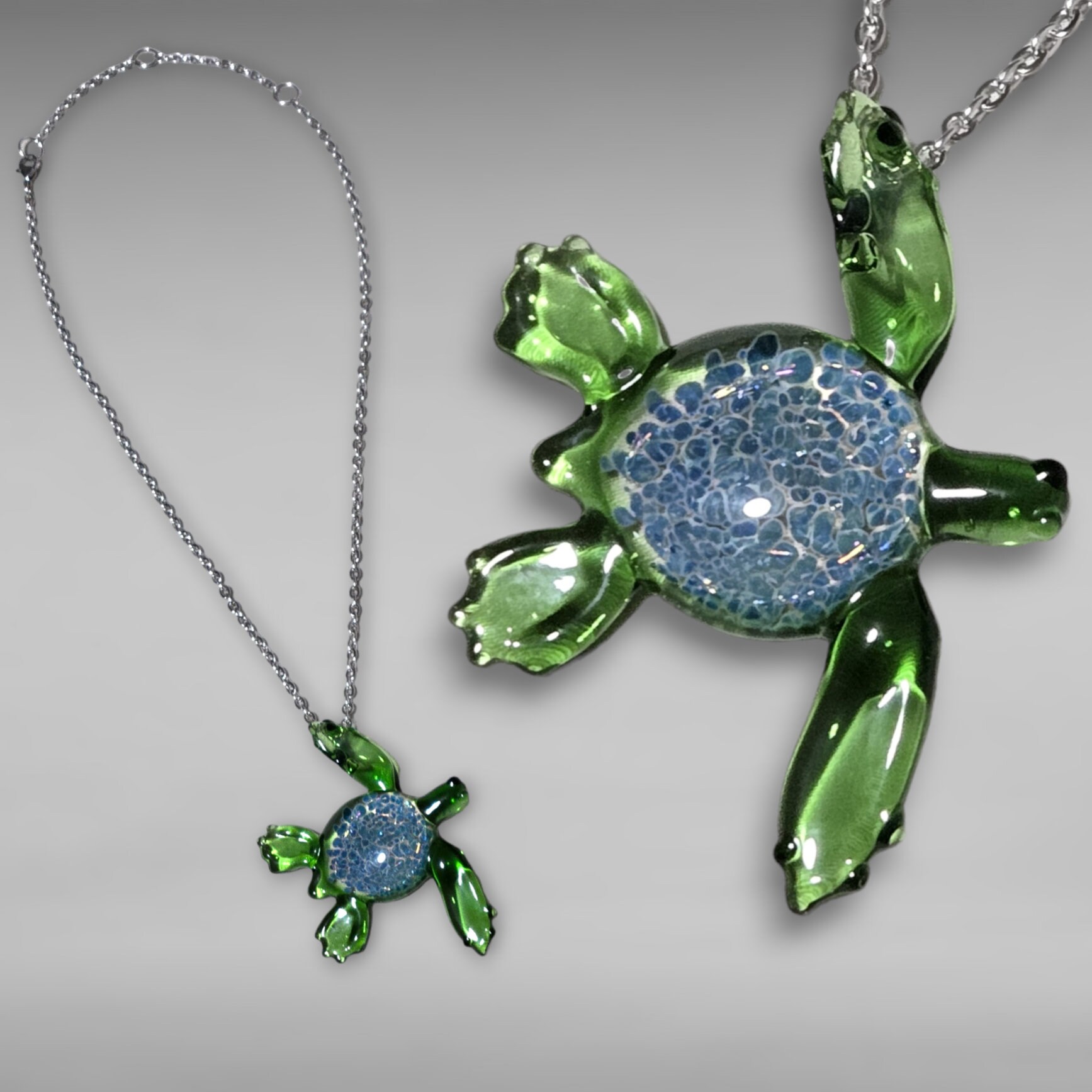 Green Sea Turtle Chain Necklace - Etsy