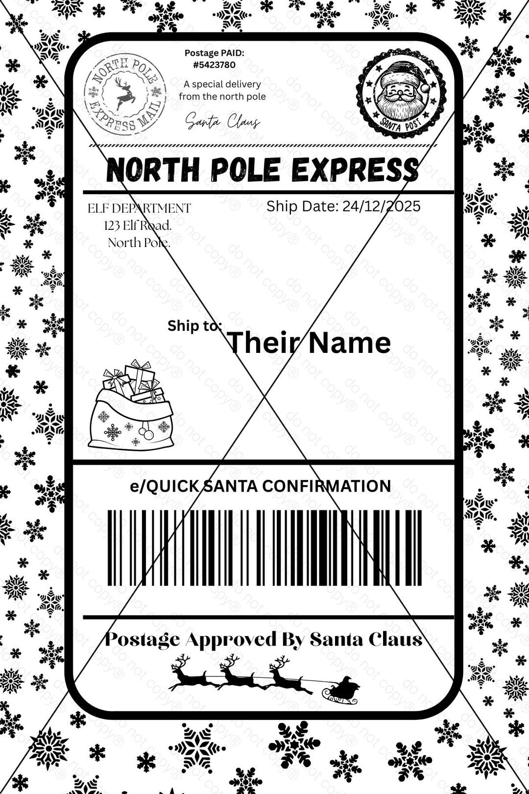 North Pole Express Label - Etsy