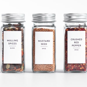 Minimalist Spice Labels: Water Resistant, Custom Options - Etsy