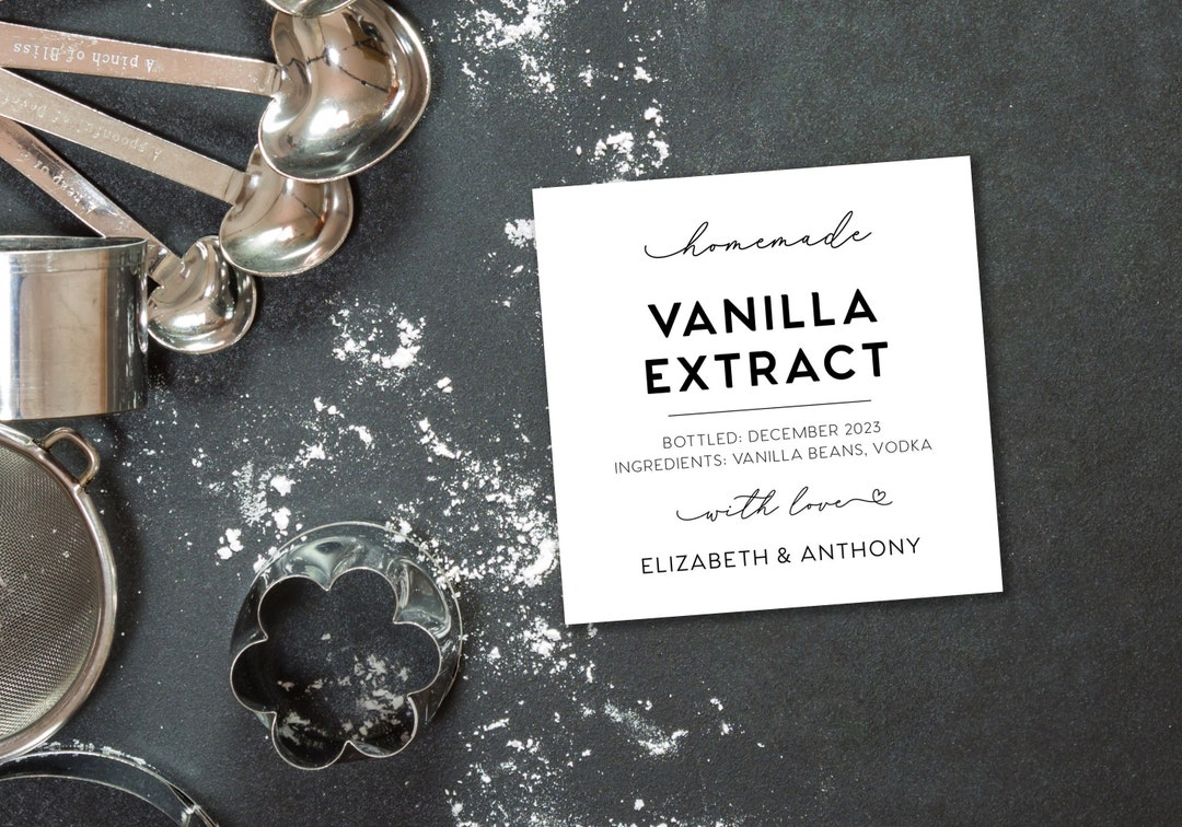 Vanilla Extract Labels Set • Square or Round • Personalized Labels for ...