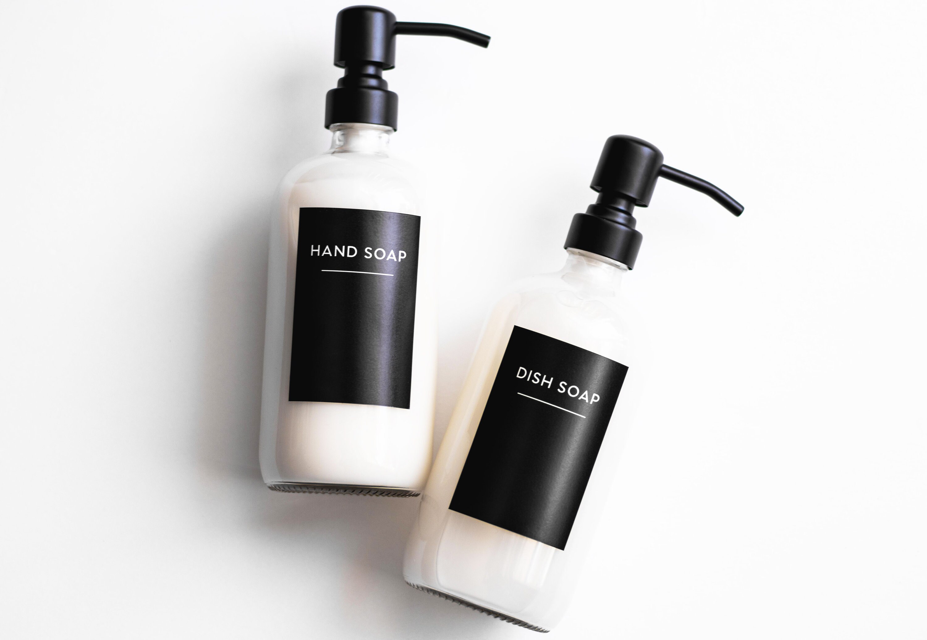 Waterproof Vinyl Hand & Dish Soap Labels: Minimalist Black Set - Etsy