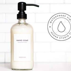 Waterproof Vinyl Hand Soap & Dish Soap Labels • Minimalist Kitchen ...