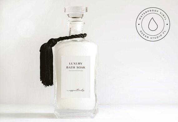 Modern Script Bathroom Labels Waterproof Vinyl Custom - Etsy