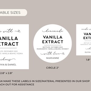 Personalized Vanilla Extract Labels Set • Stickers for Holiday Gifts ...