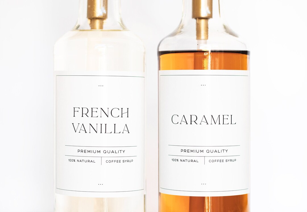 Coffee Bar Labels • 4'' Waterproof Vinyl • Pick Your Coffee Syrup Label ...