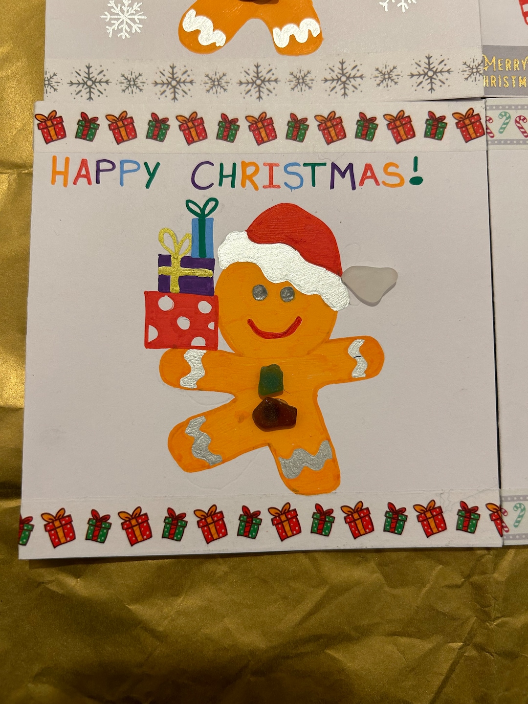 Gingerbread Man Christmas Card - Etsy UK