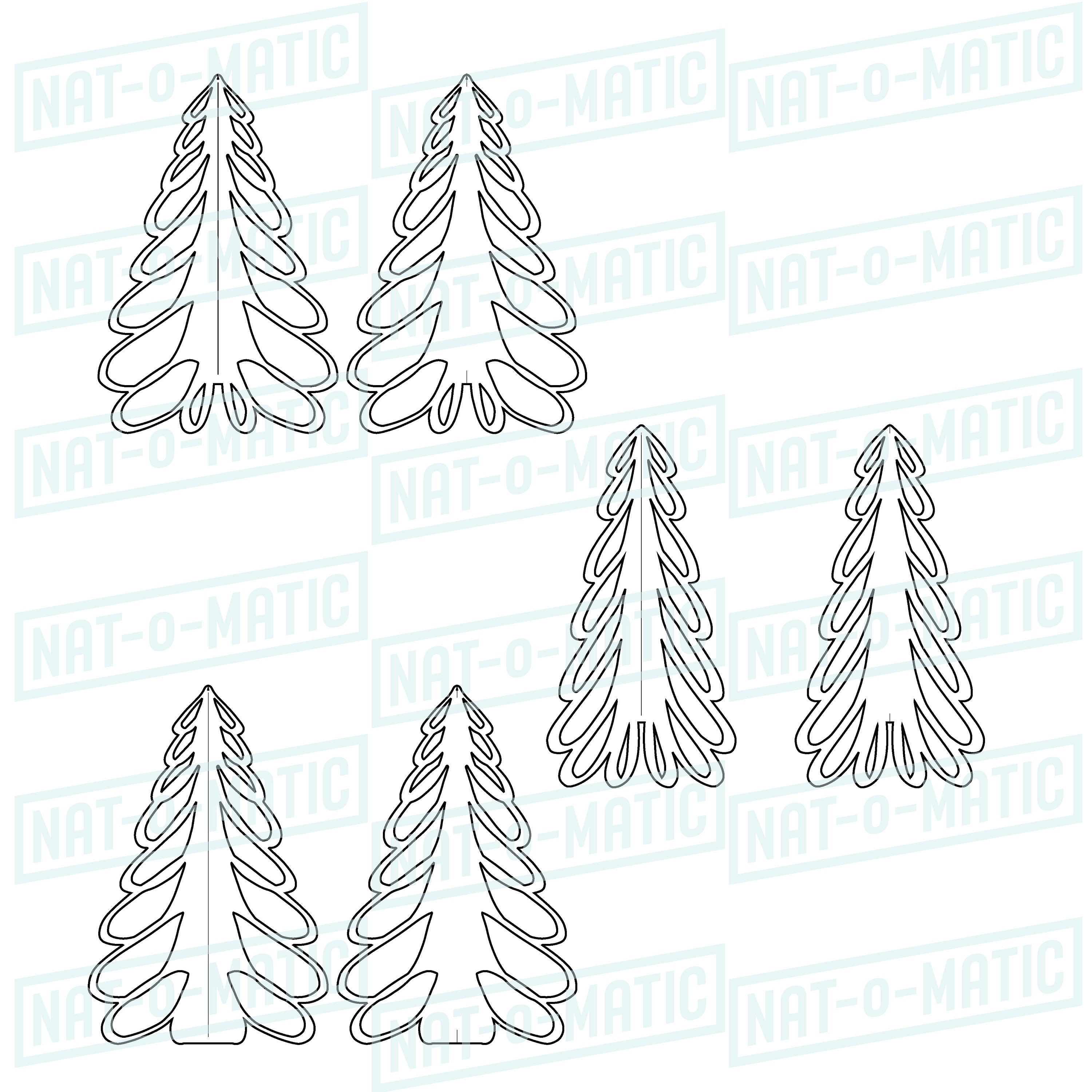 3D Winter Tree Sculptures- SVG Cutting File Digital Download - Etsy