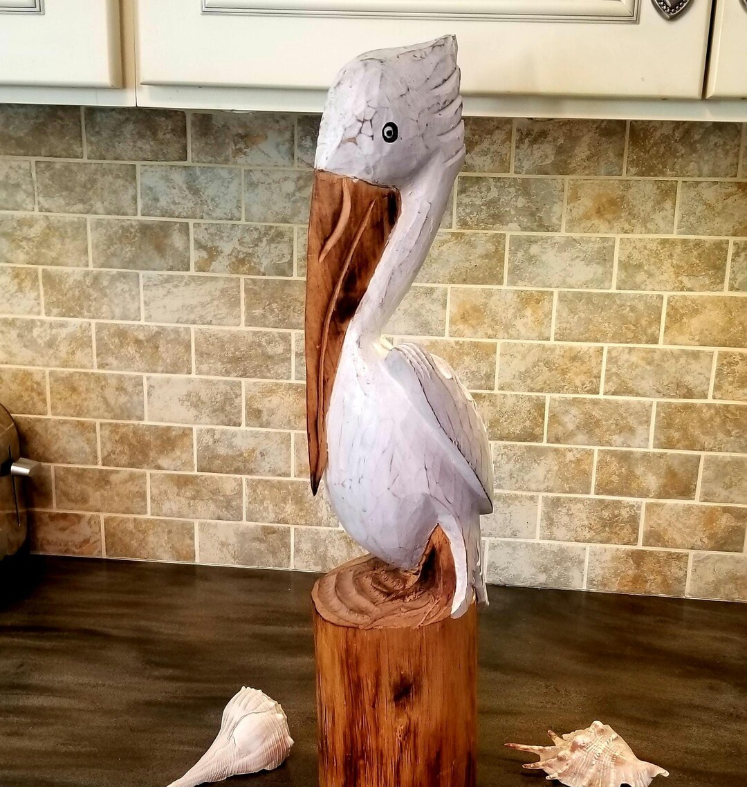 Hand Carved Pelican - Etsy