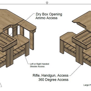 Right or Left Handed Shooting Bench / Range - Dry Box Storage, 2x6 and ...