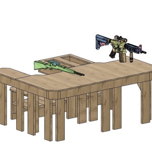 Right or Left Handed Shooting Bench / Range - Dry Box Storage, 2x6 and ...