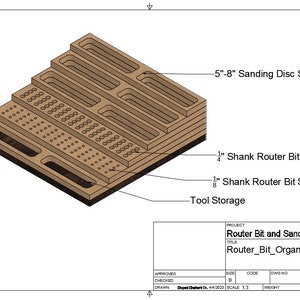 Router Bit and Random Orbital Sander Disc Organizer, CNC Cut File - Cut ...