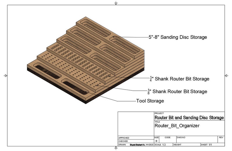Router Bit and Random Orbital Sander Disc Organizer, CNC Cut File - Cut ...
