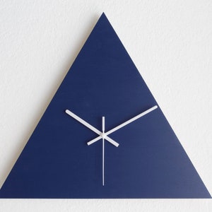 19 Modern Large Geometric Triangular Wall-hung Clock in Teal for Living ...