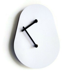 Unusual Wooden Quiet Small Oval Wall Clock for Living Room Anthracite ...