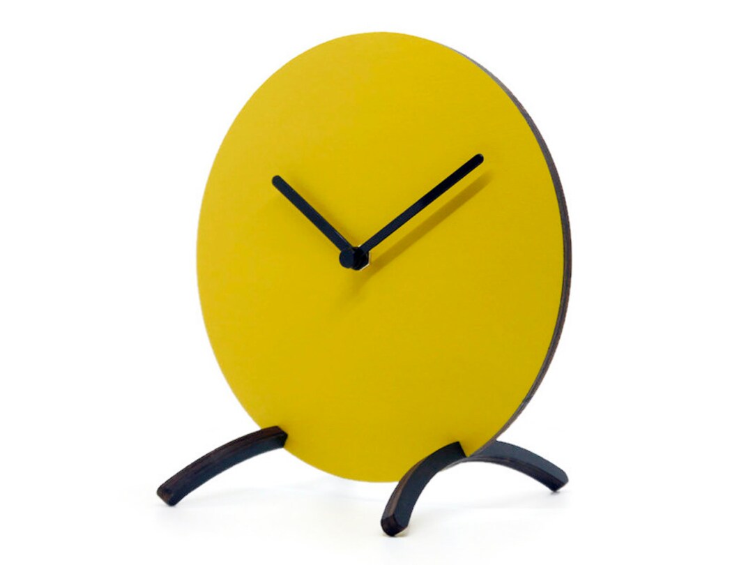 Silent Analog Wooden Desk Clock for Modern Living Room, Elegant Italian ...